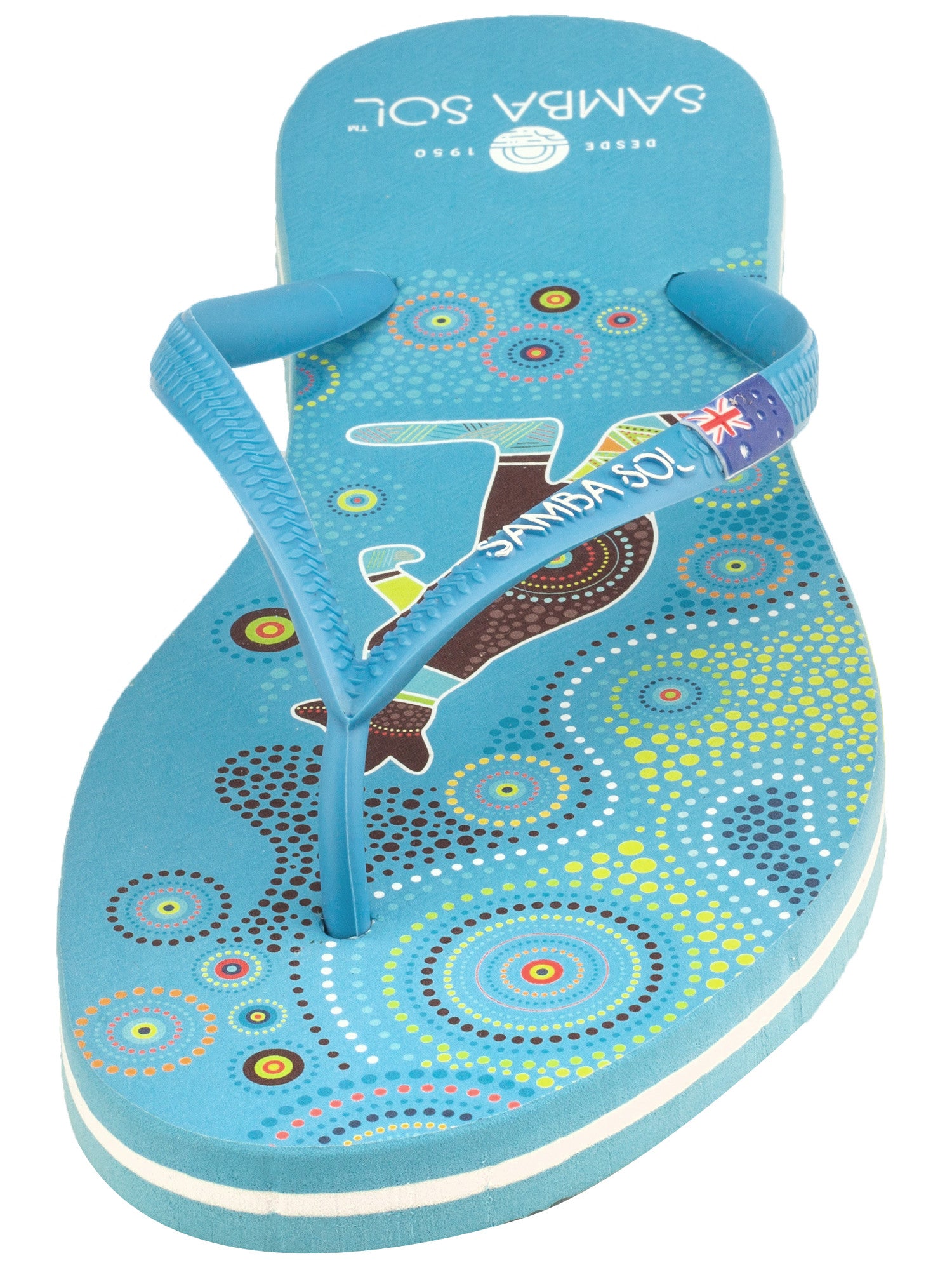 Samba Sol Women's Countries Collection Australia Blue Flip Flops ...