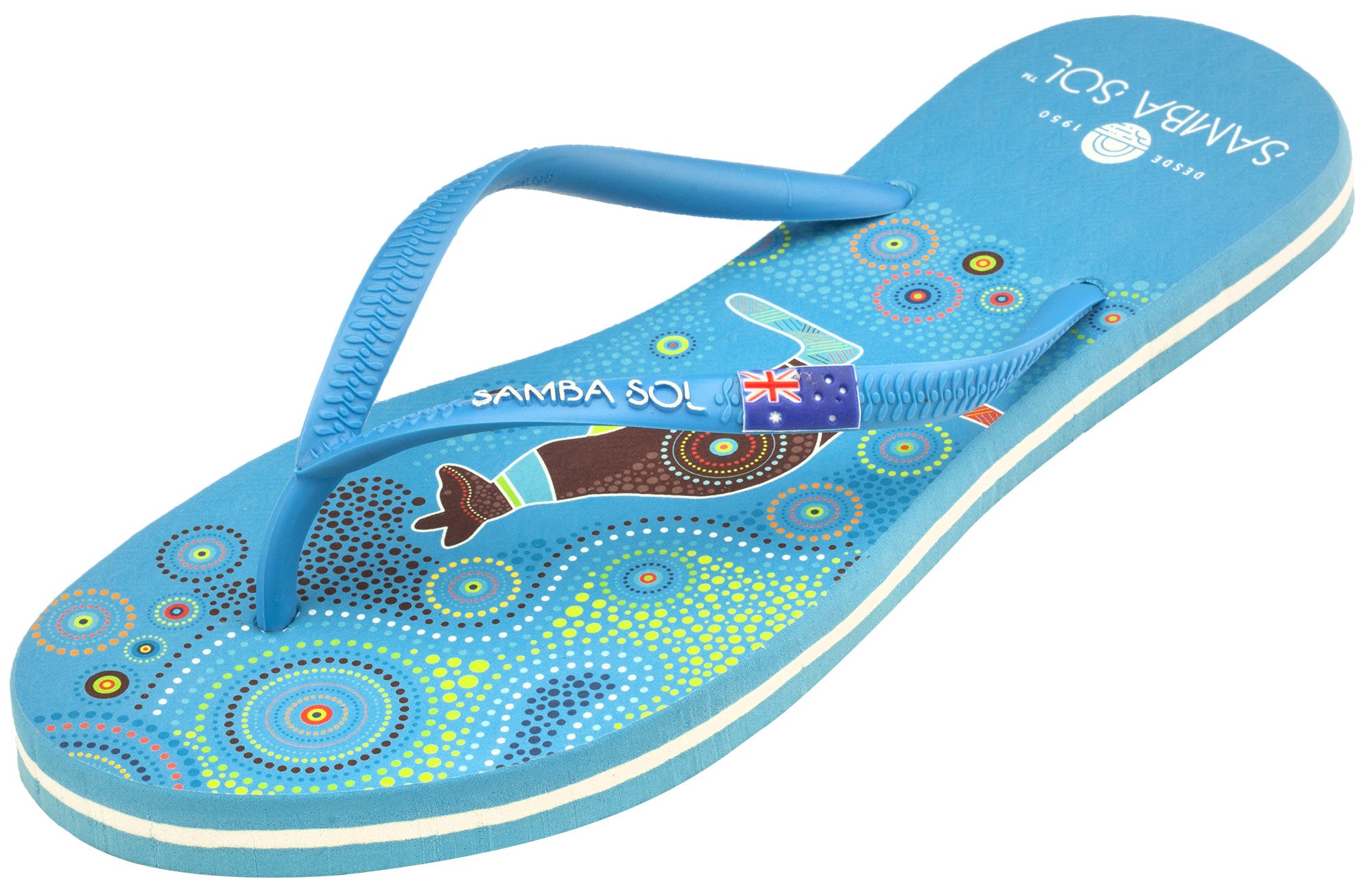 Samba Sol Men's Countries Collection Australia Blue Flip Flops | Samba Sol