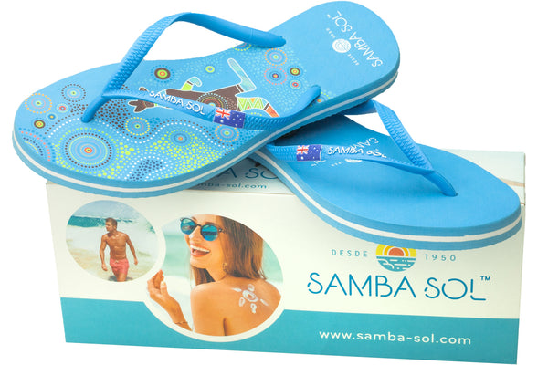 Samba Sol Women's Countries Collection Australia Blue Flip Flops ...