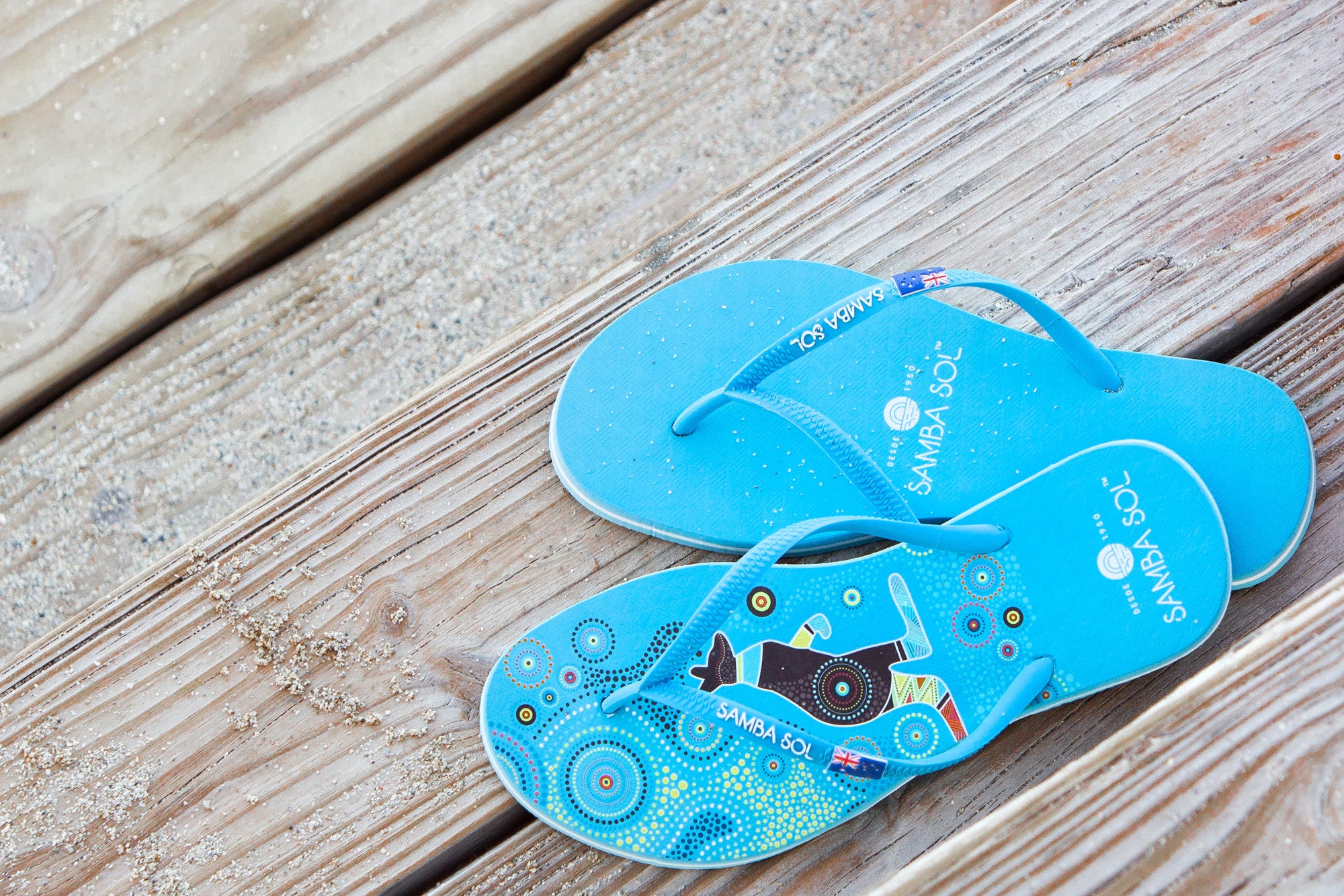 Samba Sol Men's Countries Collection Australia Blue Flip Flops | Samba Sol