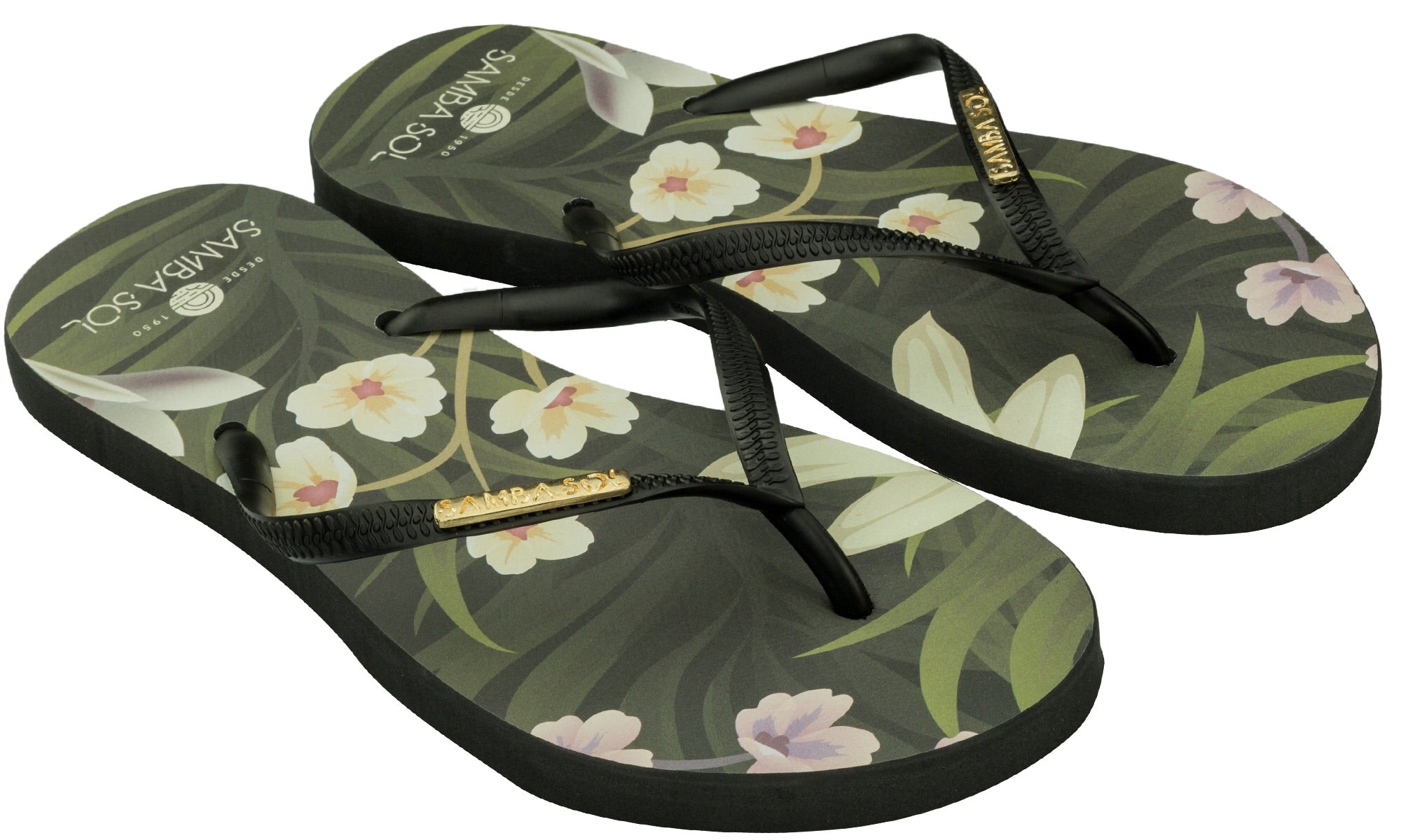 Samba Sol Women’s Fashion Collection Flowers Flip Flops | Samba Sol