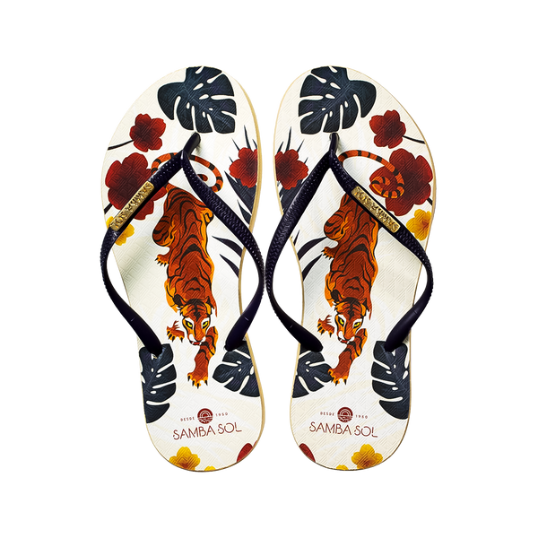 Samba Sol Women’s Fashion Collection Tiger Flip Flops | Samba Sol